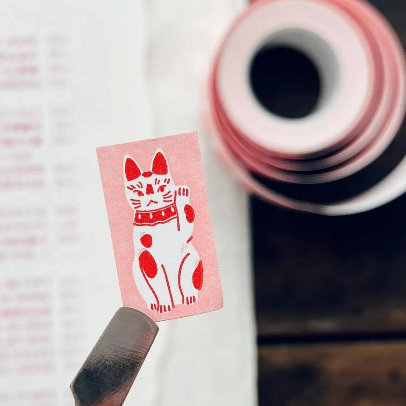 somesortof.fern Mini Sticker Roll | Pink Fortune Cat – Sumthings of Mine